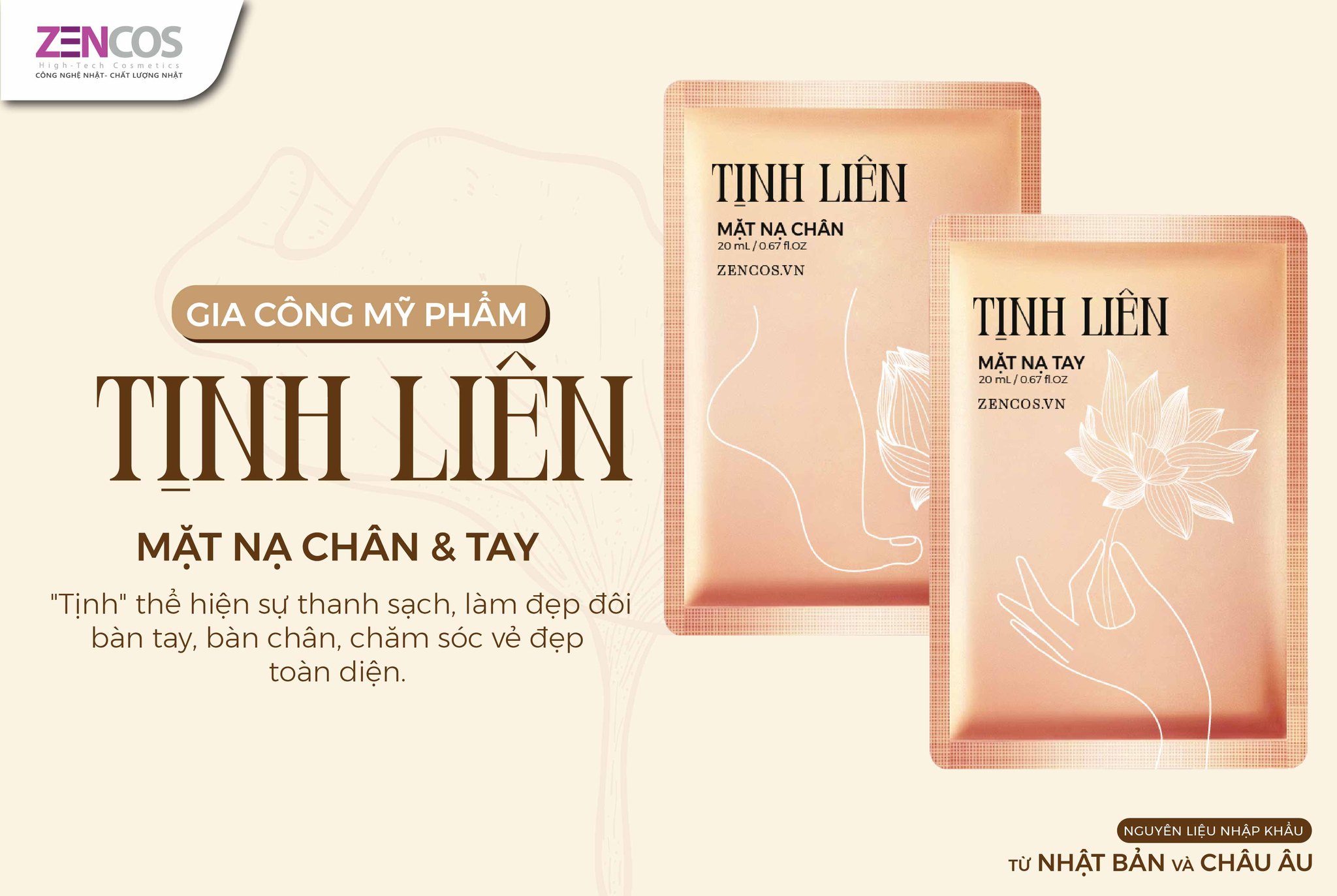 Gia công mask tay, mask chân “Tịnh Liên”